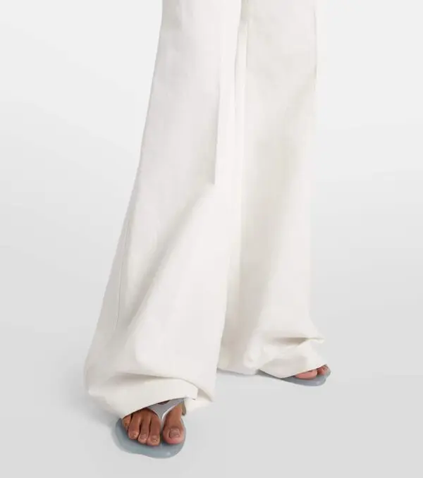 Chloé High-rise Flared Cotton Canvas Pants - White