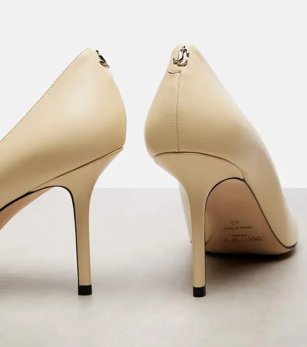 JIMMY CHOO Love 85 Leather Pumps - White