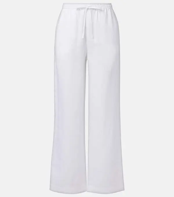 Asceno Aurelia Linen Wide-leg Pants - White