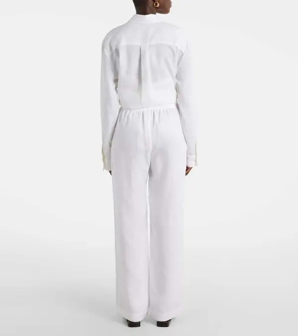 Asceno Aurelia Linen Wide-leg Pants - White