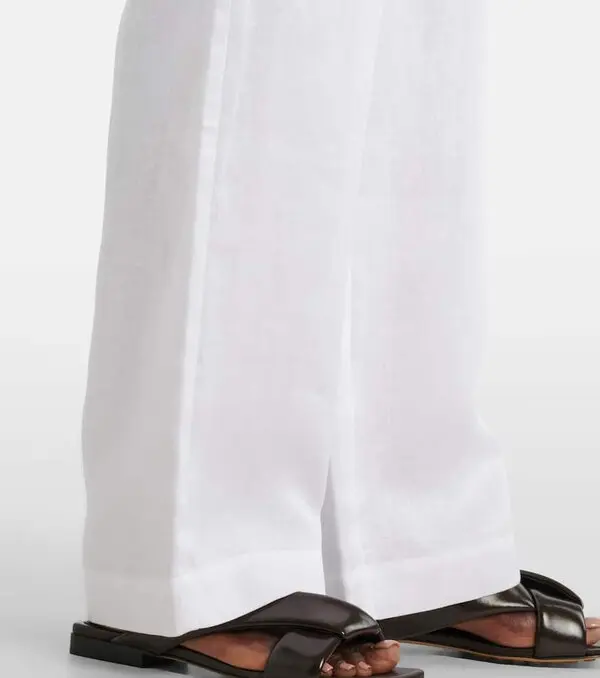 Asceno Aurelia Linen Wide-leg Pants - White