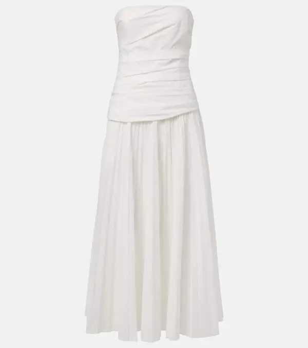 Simkhai Arie Strapless Cotton-blend Midi Dress