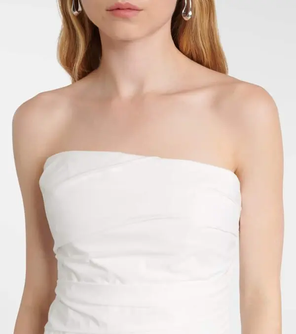 Simkhai Arie Strapless Cotton-blend Midi Dress