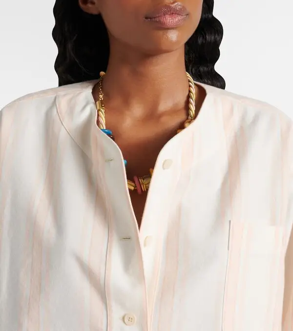 Chloé Striped Cropped Cotton Top