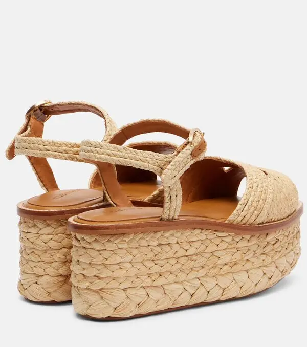 Clergerie Arty Raffia Platform Sandals