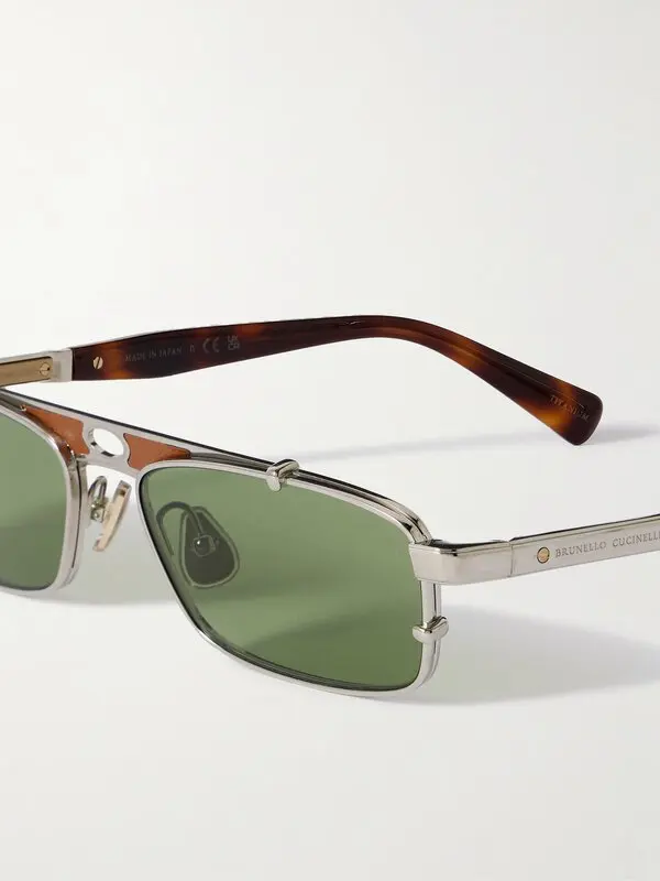 BRUNELLO CUCINELLI EYEWEAR Paloma Aviator-style Acetate And Titanium Sunglasses