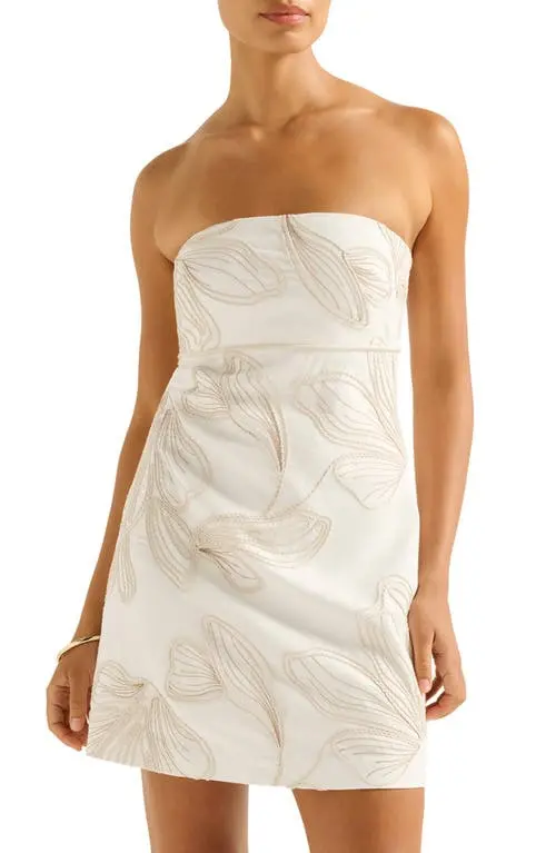 Ever New Jenny Strapless Embroidered Linen-Blend Mini Dress In Riley  Embroidery - 50% Off | Editorialist