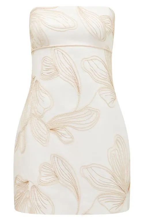 Ever New Jenny Strapless Embroidered Linen-Blend Mini Dress In Riley  Embroidery - 50% Off | Editorialist