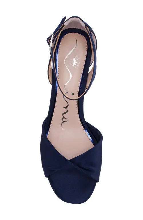 Nina Briza Platform Sandals - Navy