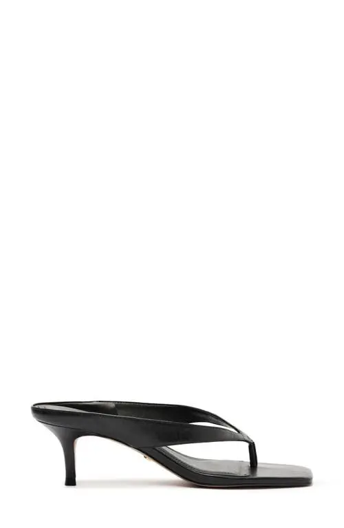 AREZZO Gia Mid Heel Leather Flip Flop - Black