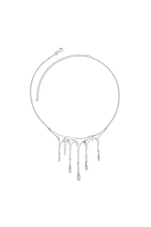LUCY QUARTERMAINE Melting Drop Rhodium-plated Necklace - Sterling Silver
