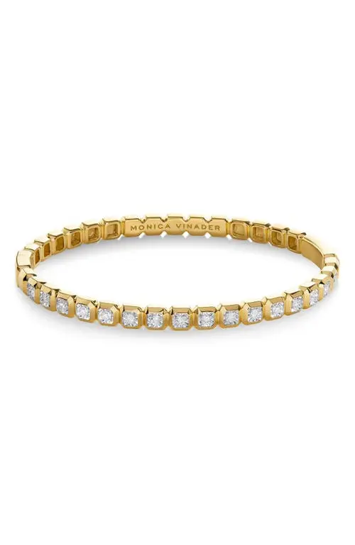 Monica Vinader Asscher Set Lab-created Diamond Bangle - 18ct Gold Vermeil / Lab Dia