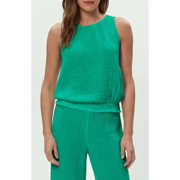 Michael Stars Janelle Tie Neck Tank - Maldives Green