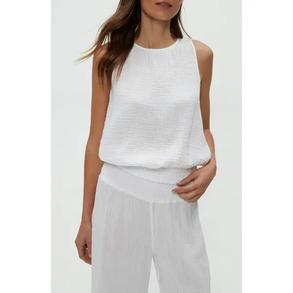 Michael Stars Janelle Tie Neck Tank - White