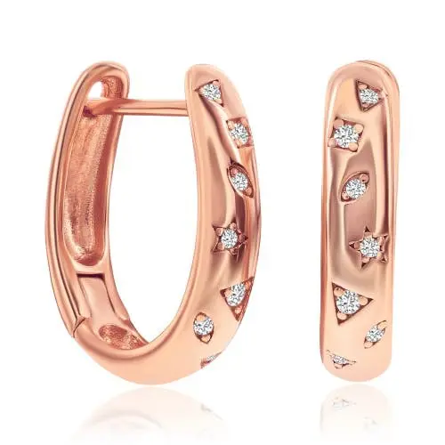 DONATELLO GIAN Sterling Silver -flashed Crystal Hoop Earrings - Rose