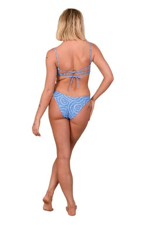 OOSC Moroccan Dream Lace Up Crop Bikini Top - Blue