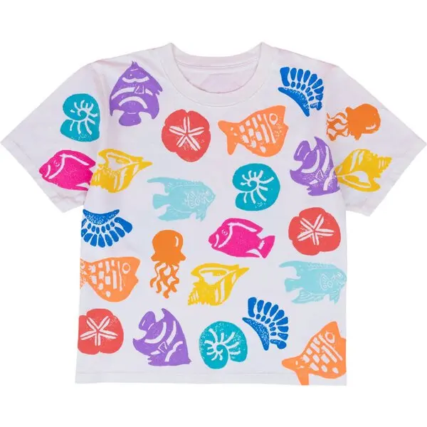 MOKUYOBI Painted Crop Tee - Painted Fish