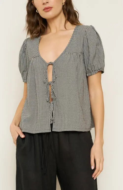 WHIMSY + ROW Birdie Top - Black Gingham