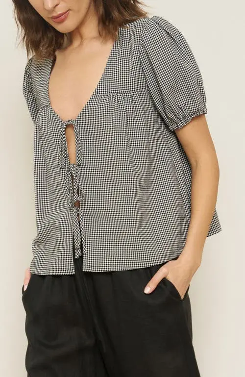 WHIMSY + ROW Birdie Top - Black Gingham