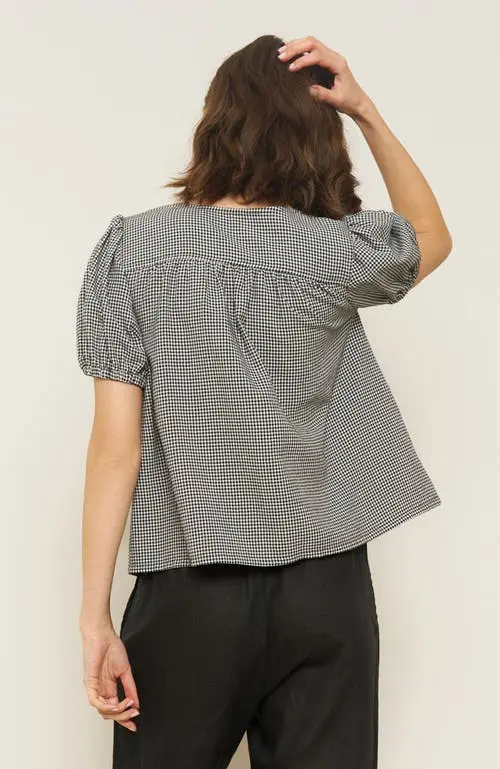 WHIMSY + ROW Birdie Top - Black Gingham