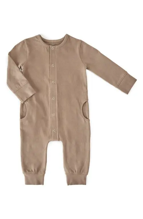 PEHR Essentials Long Sleeve Organic Cotton Romper - Portobello