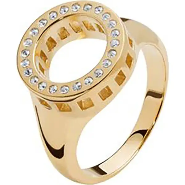 LUCY QUARTERMAINE Art Deco Halo Ring - Gold Vermeil