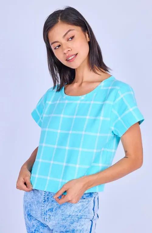 MOKUYOBI Grid Crop Top - Sky