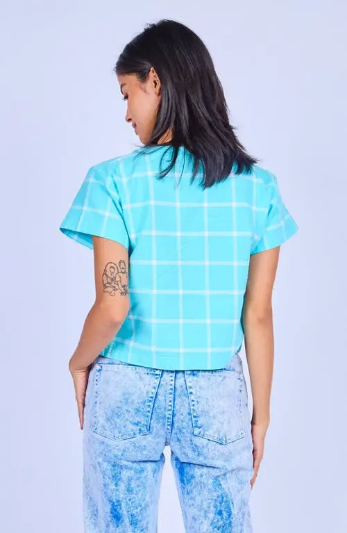 MOKUYOBI Grid Crop Top - Sky