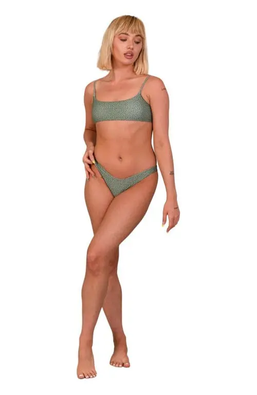 OOSC Sahara Lace-up Crop Bikini Top - Sage