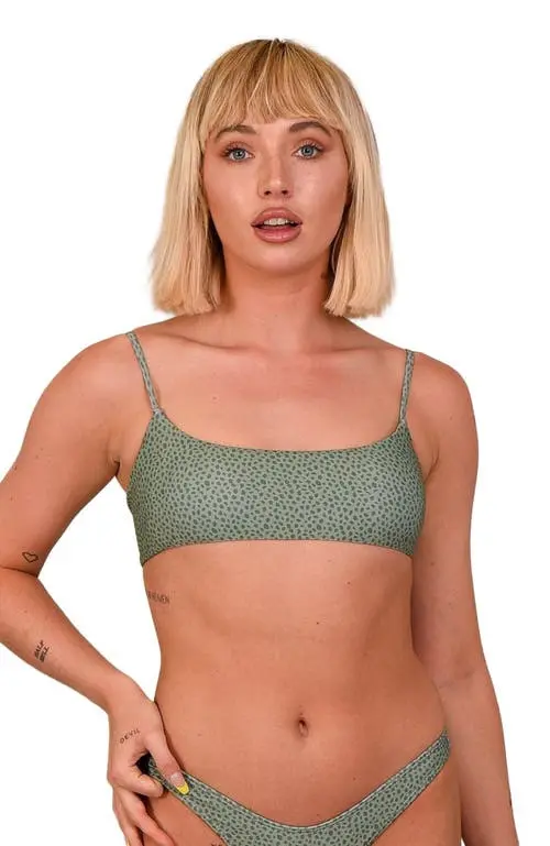 OOSC Sahara Lace-up Crop Bikini Top - Sage