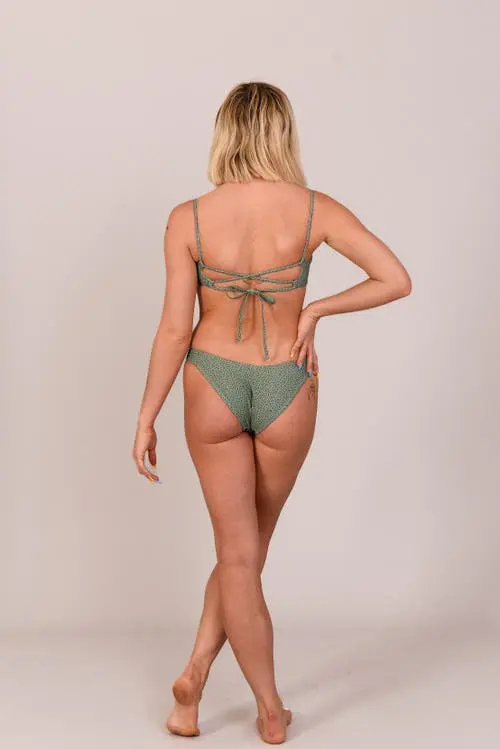 OOSC Sahara Lace-up Crop Bikini Top - Sage