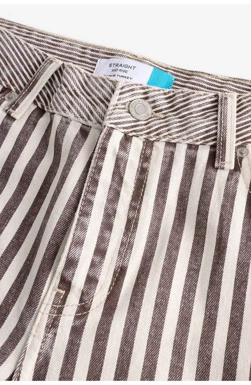 NEXT Striped Straight-leg Jeans