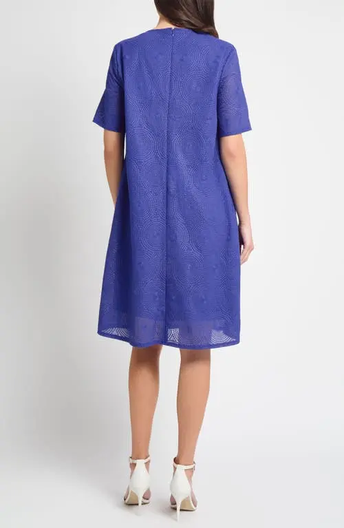 Ming Wang Embroidered Shift Dress
