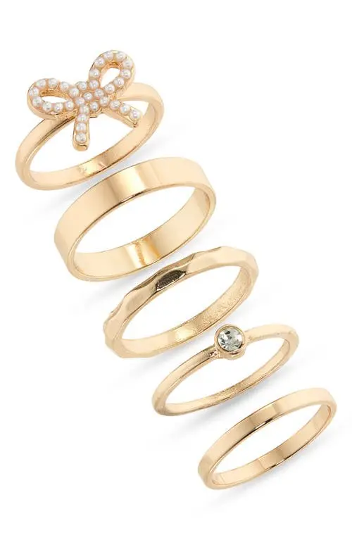Bp. Set Of 5 Assorted Rings - Gold