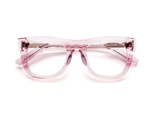 CADDIS D28 Reading Glasses - Polished Clear Pink