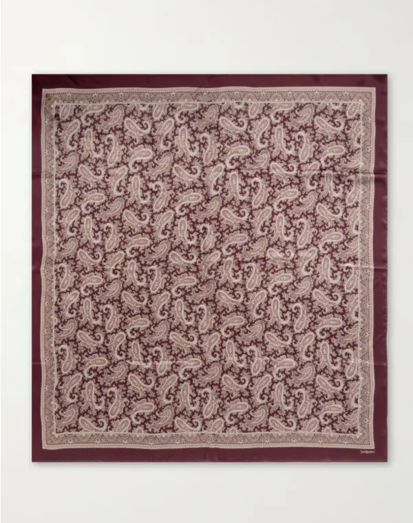 Saint Laurent Paisley-print Silk Scarf - Burgundy