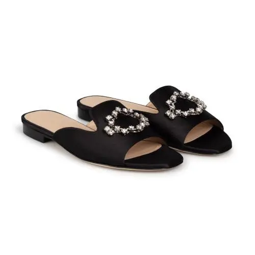 AIMEE ANN LOU Cleo Crystal Slide In Satin