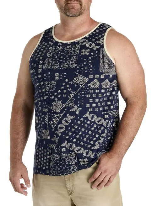 TRUE NATION BY DXL Big & Tall Paisley Sleeveless T-shirt