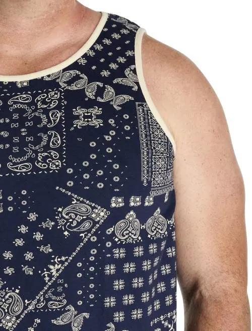 TRUE NATION BY DXL Big & Tall Paisley Sleeveless T-shirt
