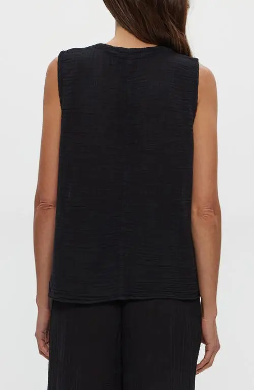 Michael Stars Kate Surplice Sleeveless Top - Black