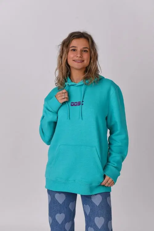 OOSC Retro Printed Hoodie - Aqua
