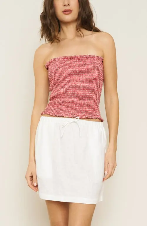 WHIMSY + ROW Matilda Smocked Tube Top - Red Gingham