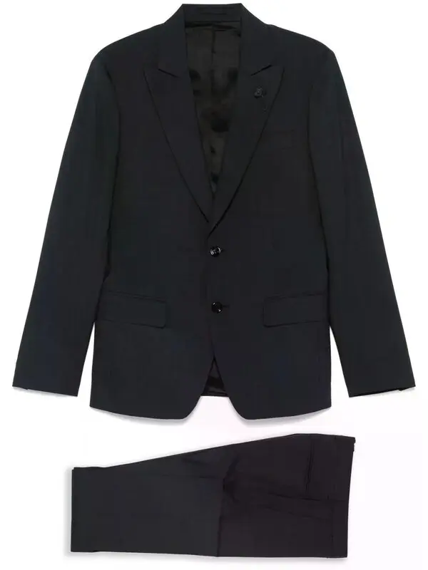 LARDINI Brooch-detail Suit - Grey