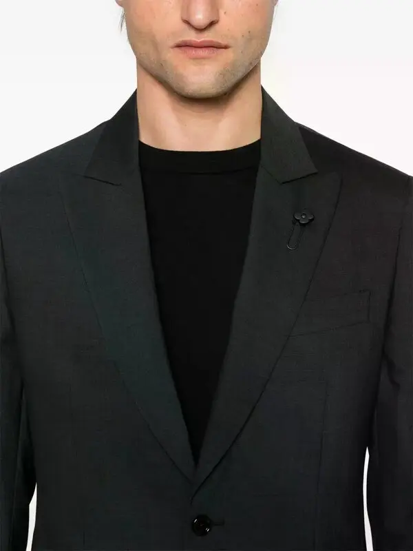 LARDINI Brooch-detail Suit - Grey
