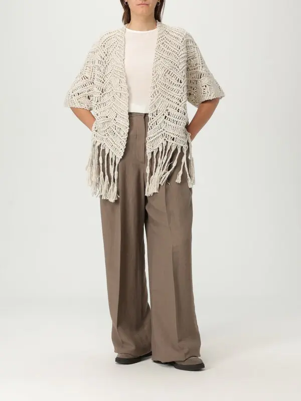 Brunello Cucinelli Crochet Kimono With Fringe