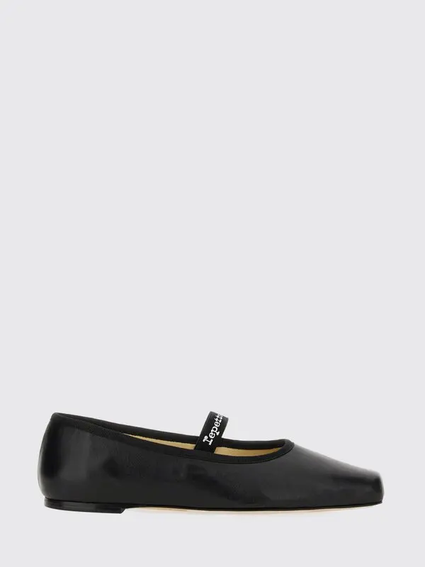Repetto Lizbeth Calfskin Mary Jane Flats With Square Toe - Black