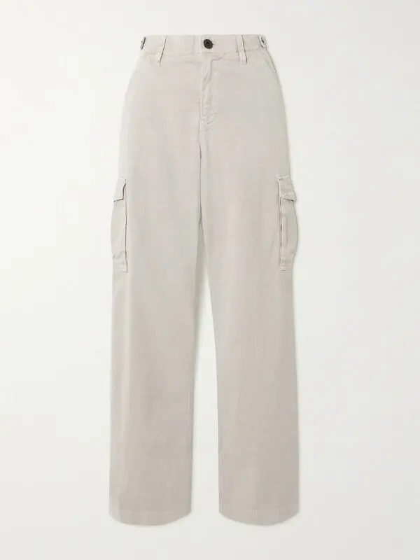JAMES PERSE Cotton-blend Twill Straight-leg Cargo Pants - Neutrals