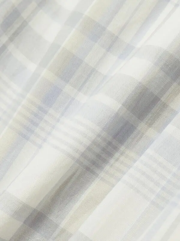 Theory Checked Cotton And Linen-blend Mini Dress
