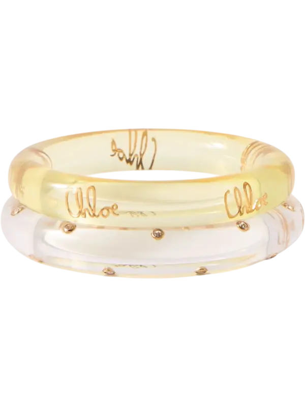 Chloé Set Of Two Resin Bangles - Gold