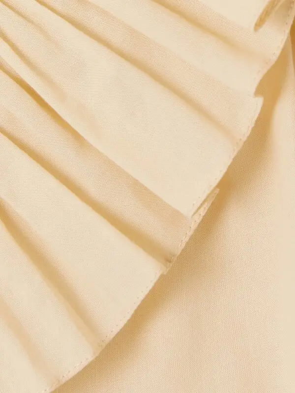 Chloé Ruffled Cotton-voile Blouse - Neutrals